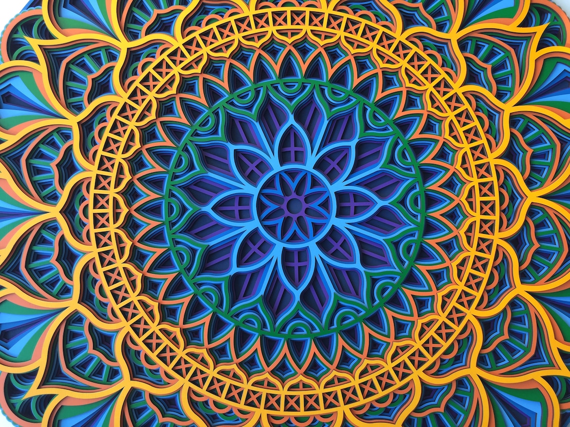 Multilayer Colorful Mandala Mandala Wall Art Living Room - Etsy