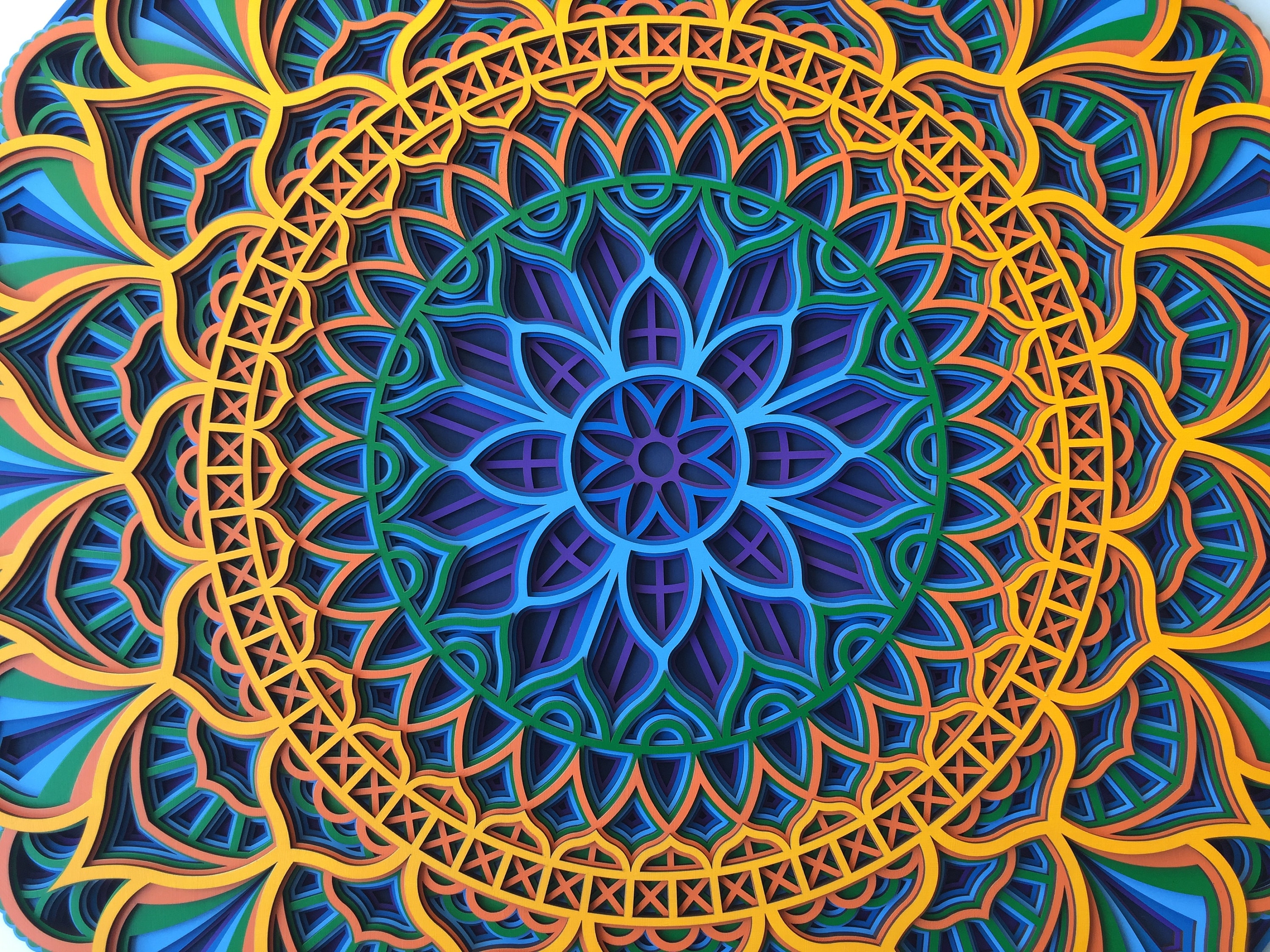 Multilayer Colorful Mandala Mandala Wall Art Living Room - Etsy