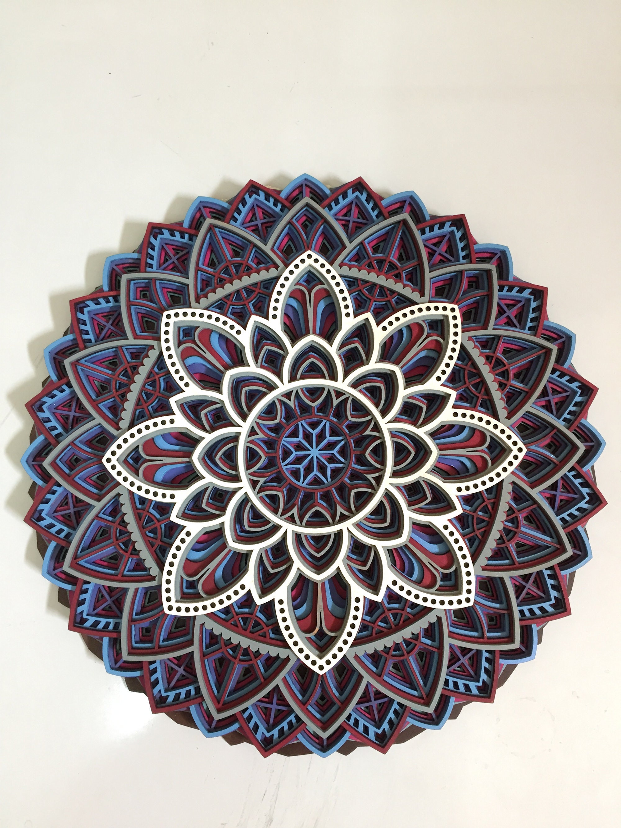 Mandala de madera multicapa Mandala de madera de flores | Etsy