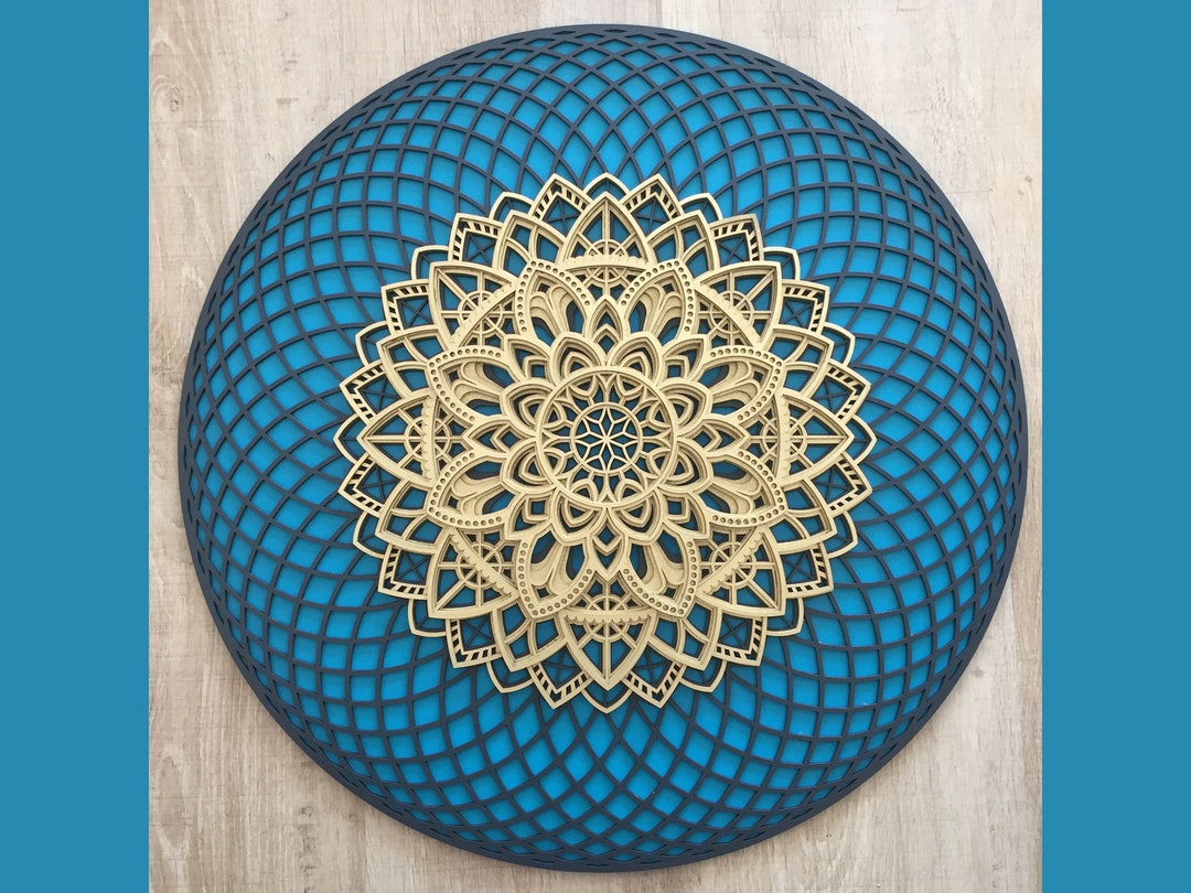 Home Decor, Multilayer Wood Torus Mandala, Geometric Wood Wall Art ...