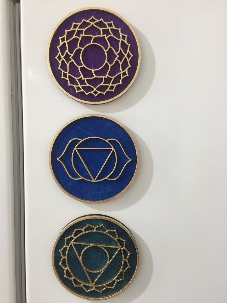 Sacred Geometry 7 Chakra Wooden Magnets - Etsy