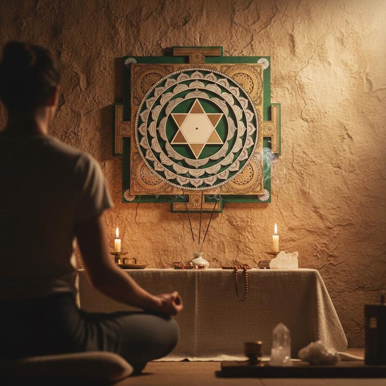 Kuber Yantra Wall Art, Sacred Geometry Prosperity Symbol, Yantra ...
