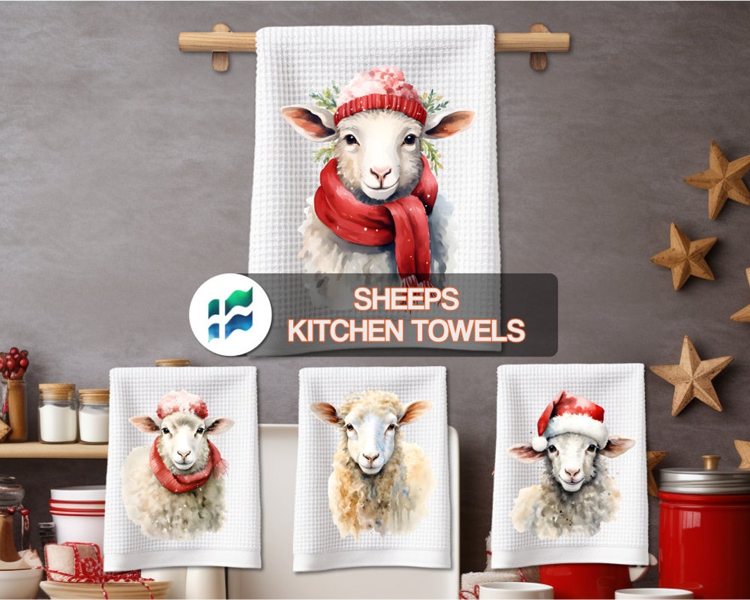 Sheep Kitchen Towels PNG Cute Farm Sheep's Kitchen Tea - Etsy