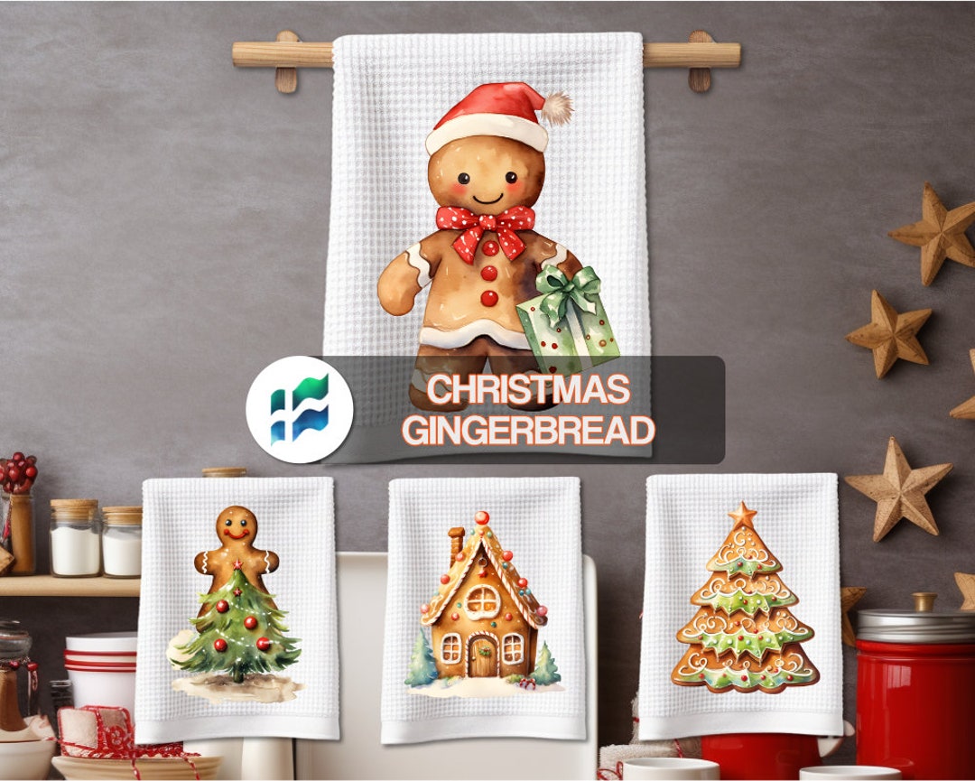 Christmas Gingerbread Kitchen Towel PNG – Festive Holiday Design ...