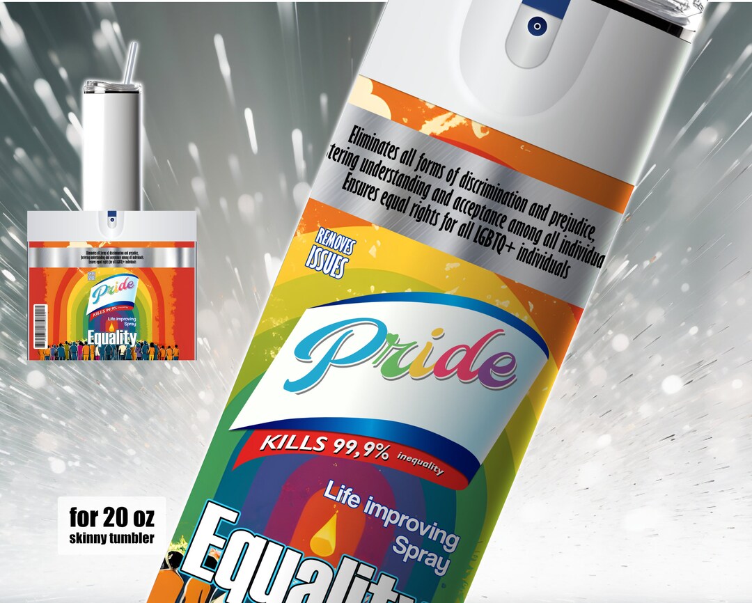 Pride PNG Tumbler Wrap Igualdad LGBTQ Magic Spray elimina la ...