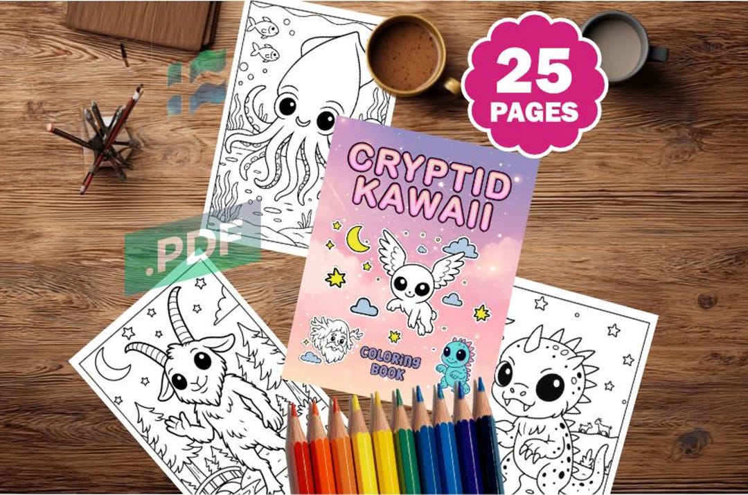 Cryptid Coloring Book Cryptid Kawaii PDF. Cryptid Hunters Gifts for ...