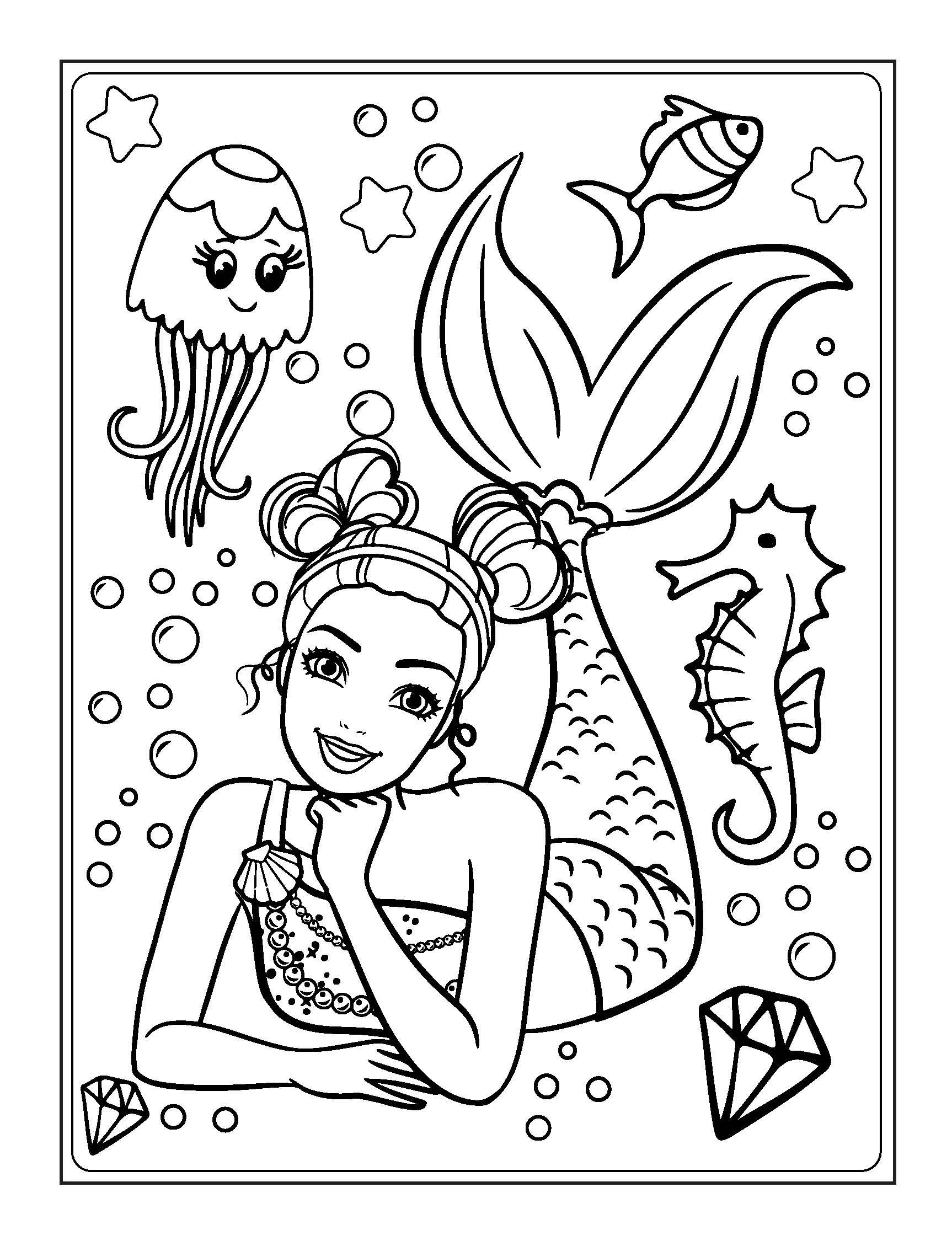 Printable Mermaid Coloring Book|100 Pages - Etsy