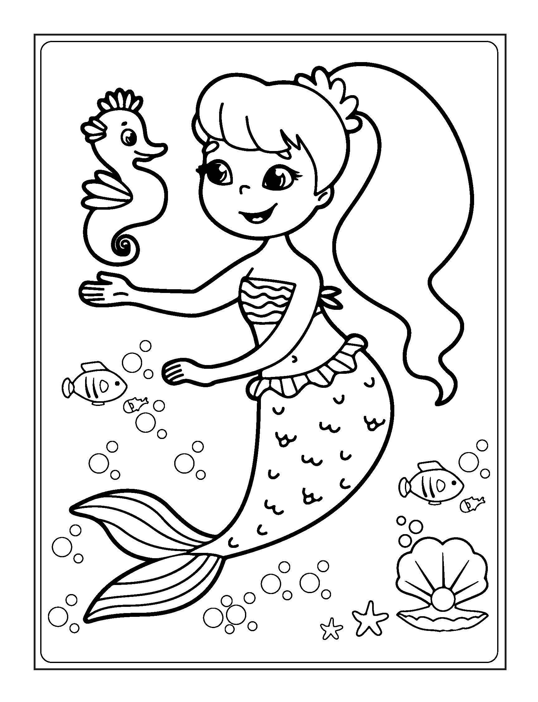 Printable Mermaid Coloring Book|100 Pages - Etsy