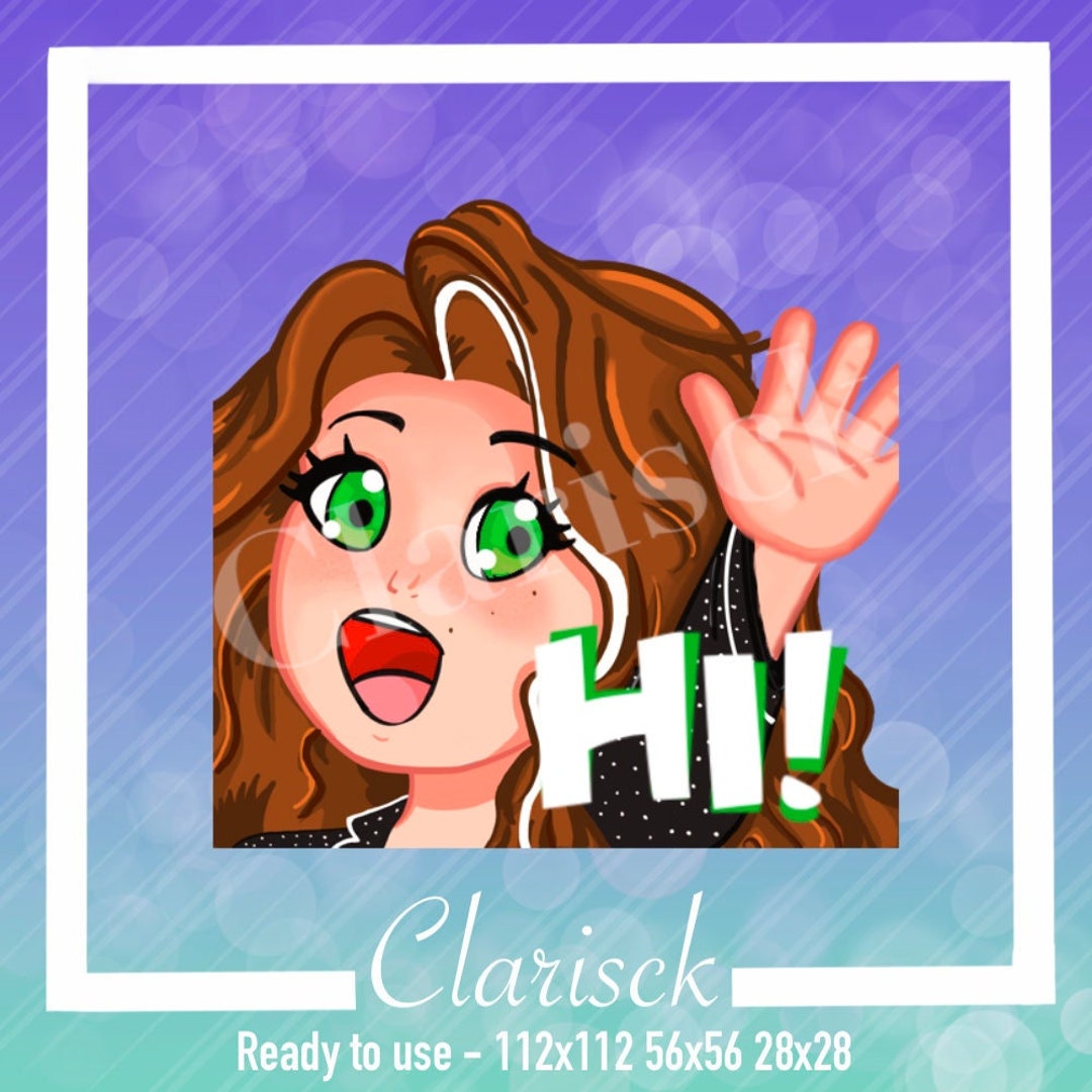 Emote Hi Hello Woman Emote for Twitch / Discord / Stream / Youtube ...
