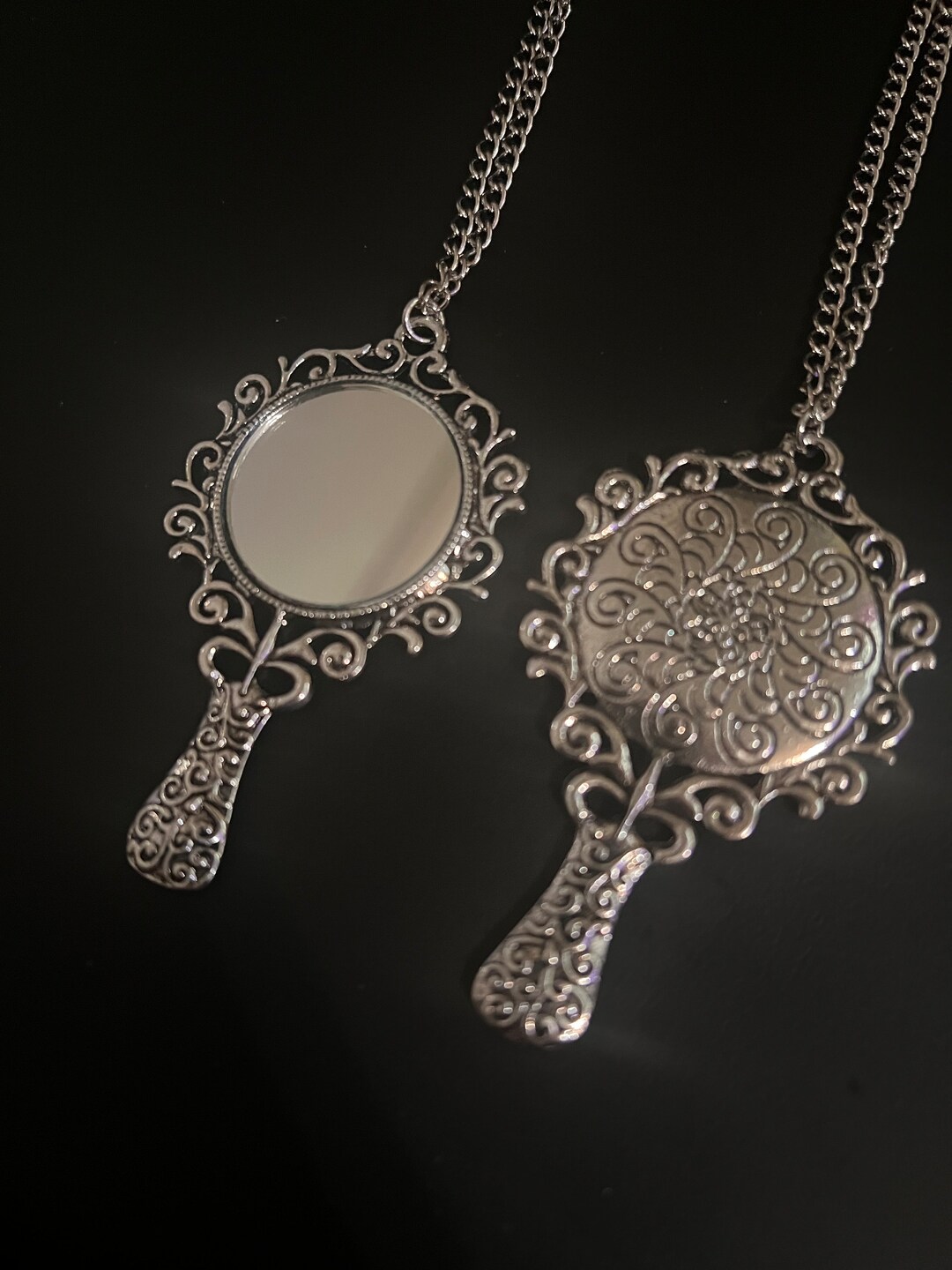 Antique Vintage Victorian Unique Folklore Mirror Necklace Powerful - Etsy
