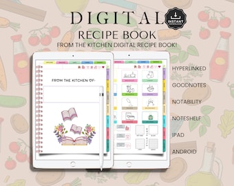 Digital Recipe Book for Goodnotes, Notability, Digital iPad Recipe ...