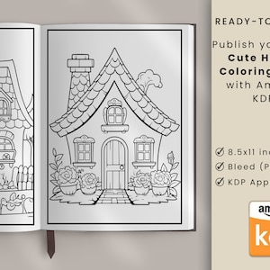 Cute House Coloring Book, KDP Template, KDP Coloring Book, 8.5x11 ...