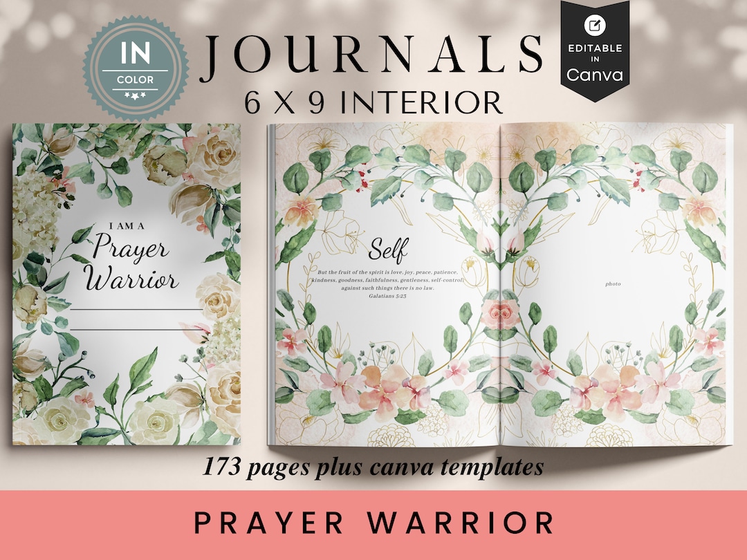 Prayer Warrior Journal: 6x9 KDP Interior Canva Template - Etsy UK