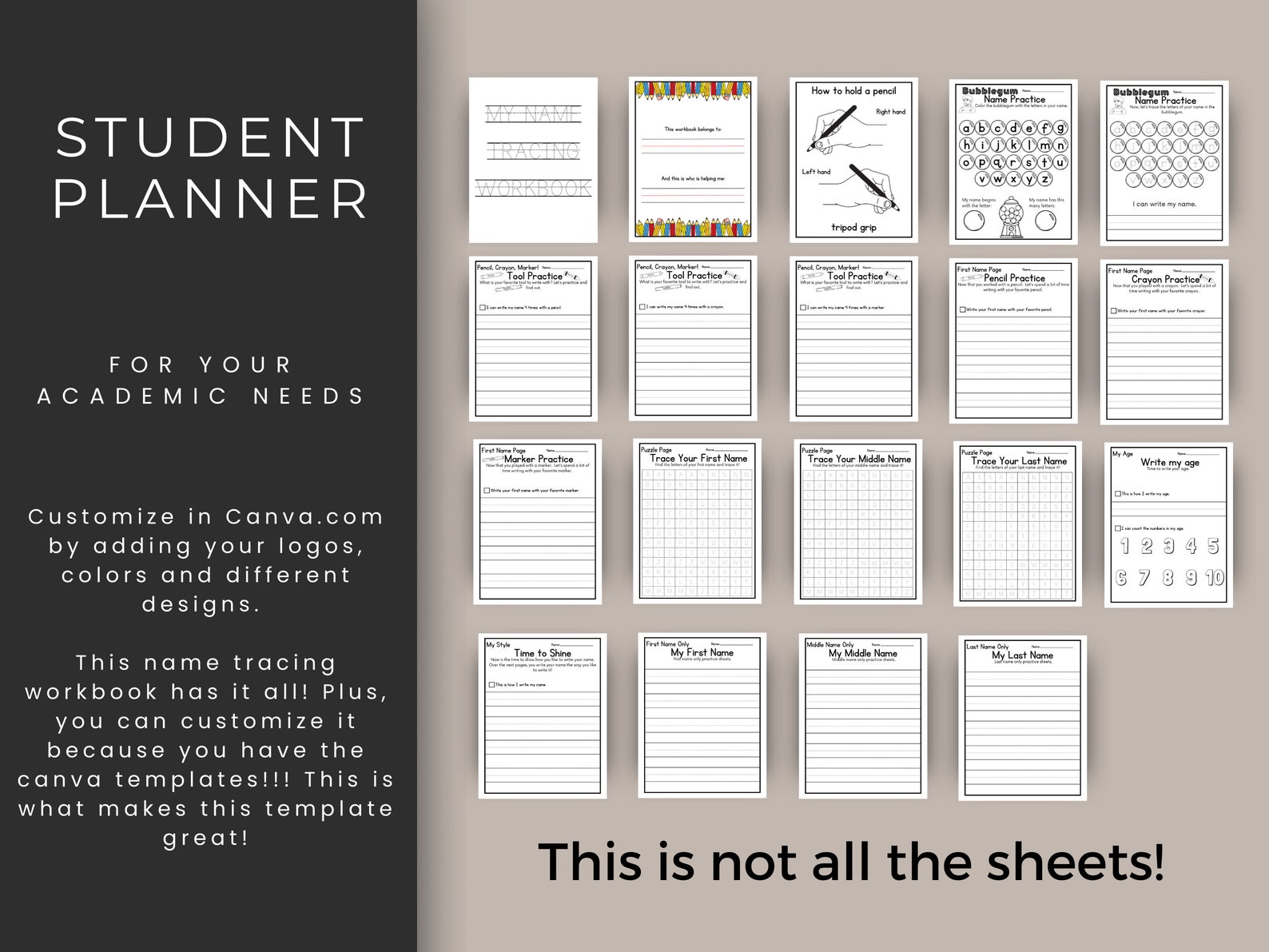 Name Tracing Workbook KDP Interior Canva Templates 8.5x11 - Etsy