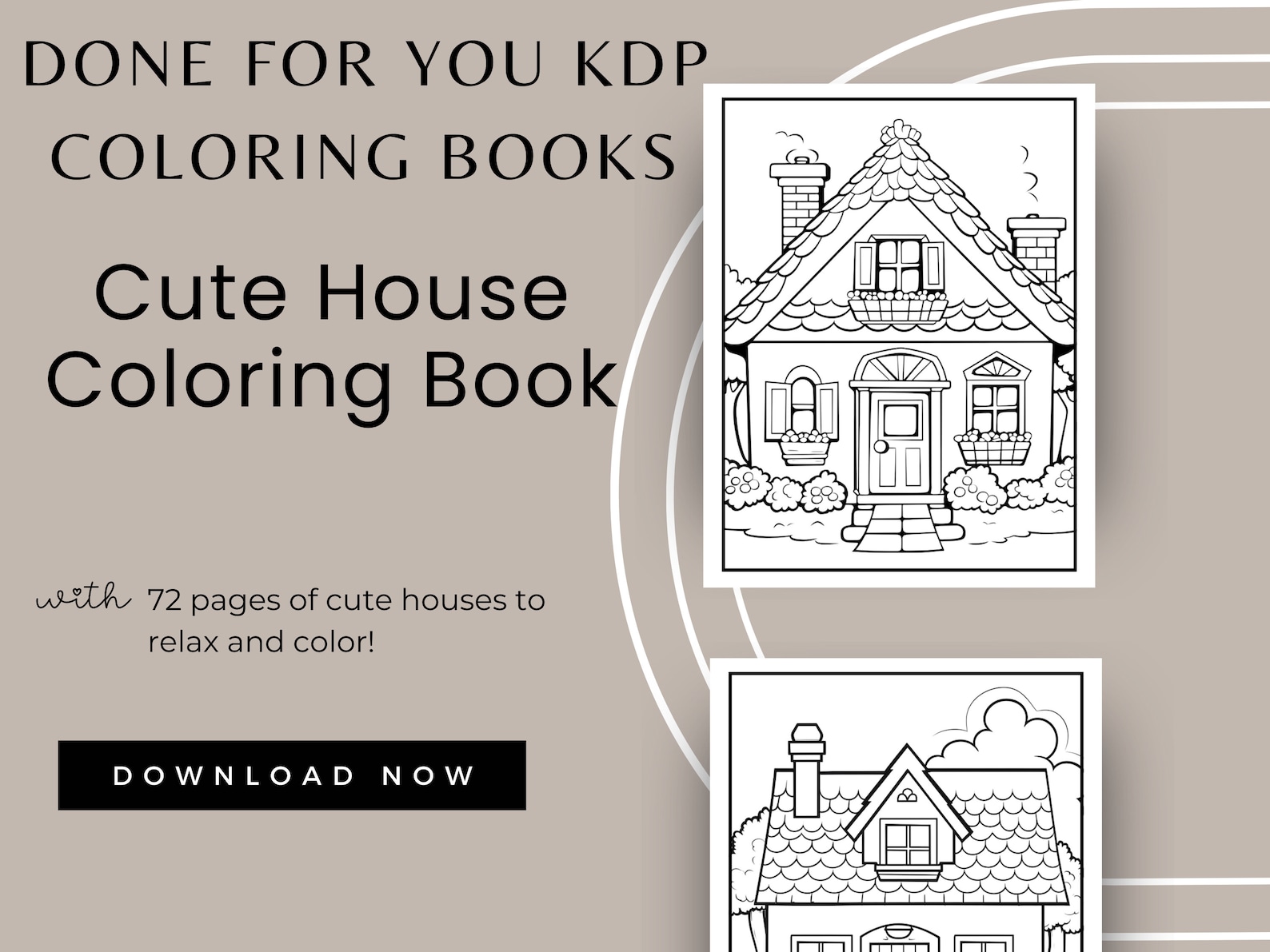Cute House Coloring Book KDP Template KDP Coloring Book - Etsy