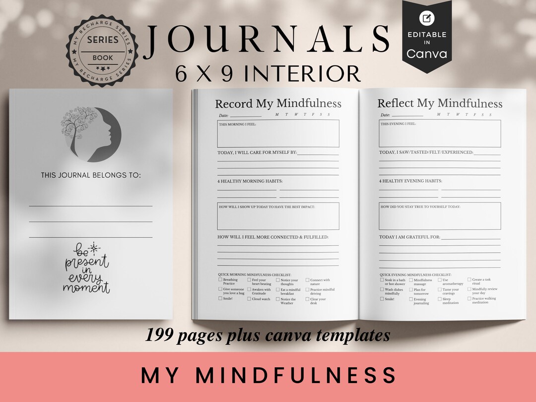 My Mindfulness Journal, KDP Template, Mindfulness Journal, KDP Interior ...