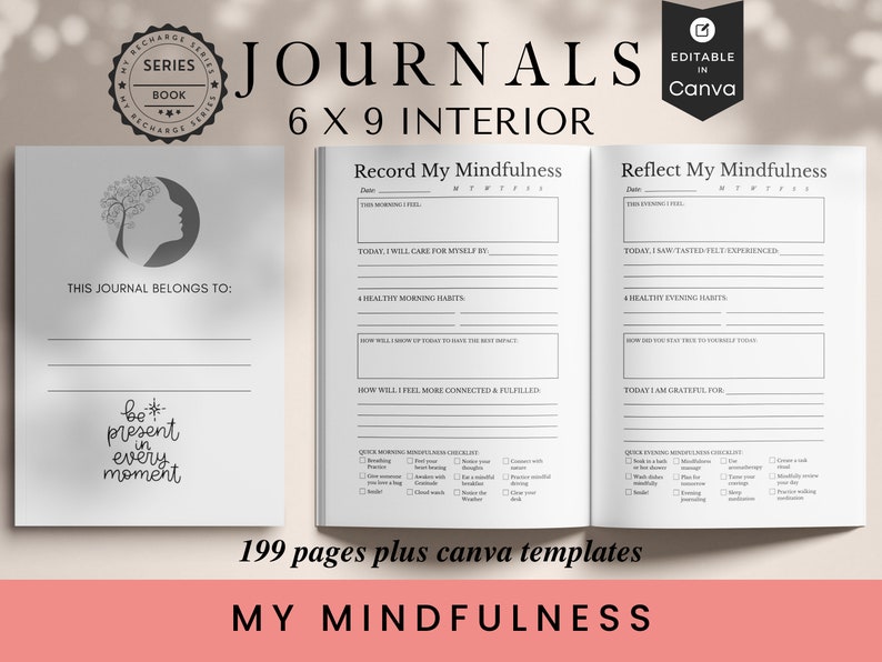 My Mindfulness Journal, KDP Template, Mindfulness Journal, KDP Interior ...