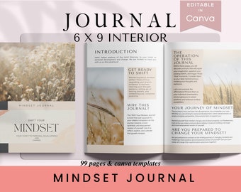 Mindset Journal, Mindset Workbook, Canva Template, KDP Template ...