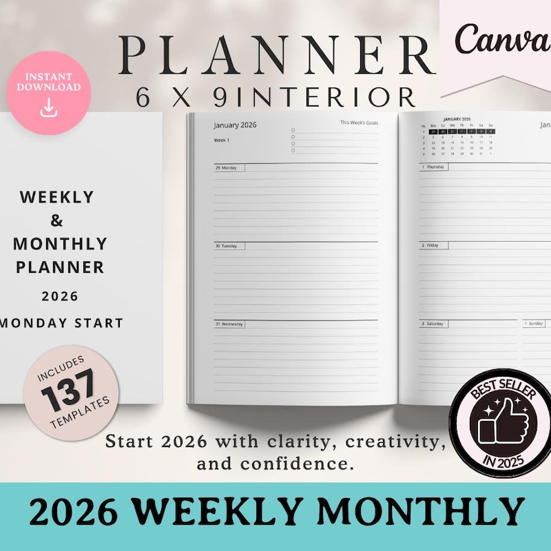 2026 6x9 Planner - Etsy