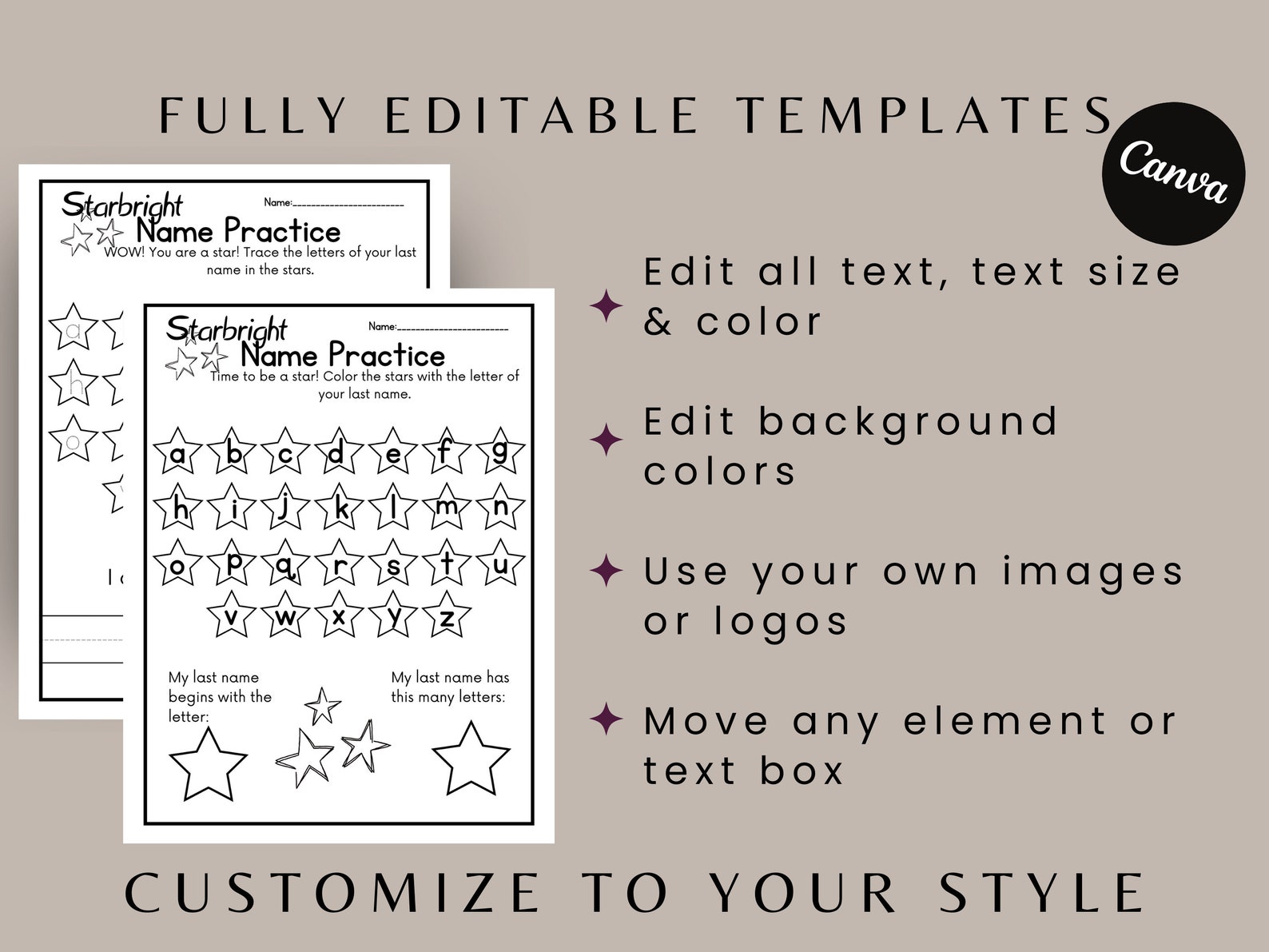 Name Tracing Workbook KDP Interior Canva Templates 8.5x11 - Etsy