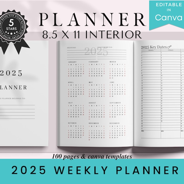 2025 Weekly Planner - Etsy