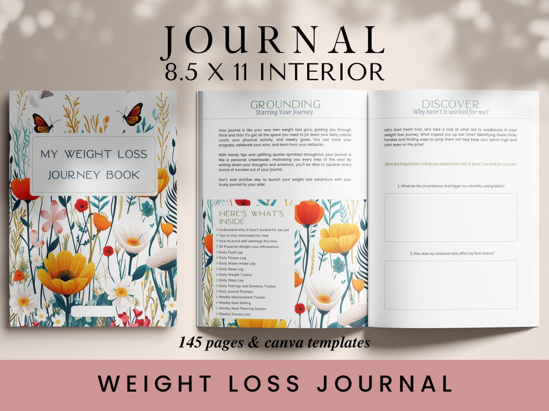 Weight Loss Journal, Weight Loss, Weight Loss Tracker, KDP Template ...