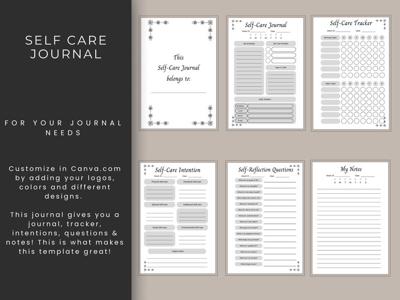 Self Care Journal 6x9 KDP Template Low Content Books - Etsy