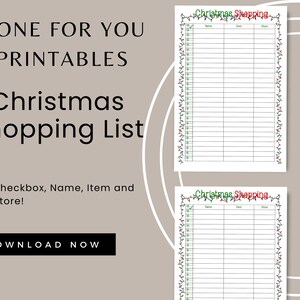 Christmas Shopping List Printable: US Letter, A4, A5 (digital Download ...