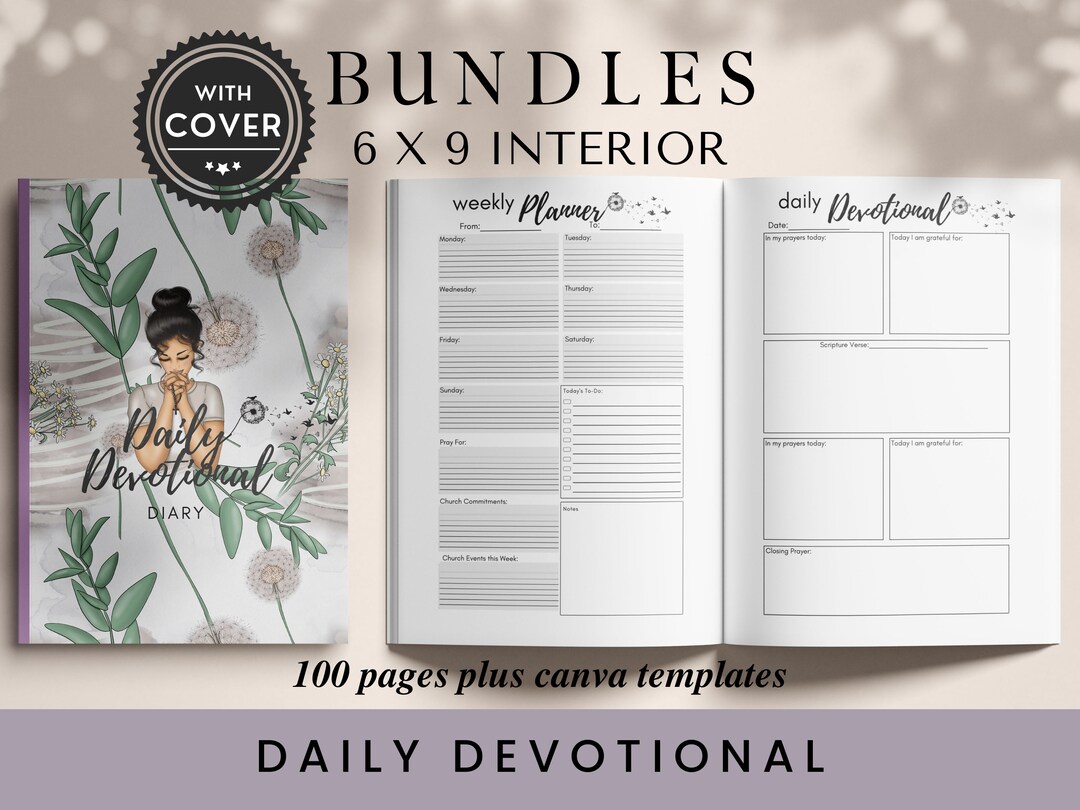 Daily Devotional Diary Bundle, 6x9, KDP Template Plus Cover, Amazon KDP ...