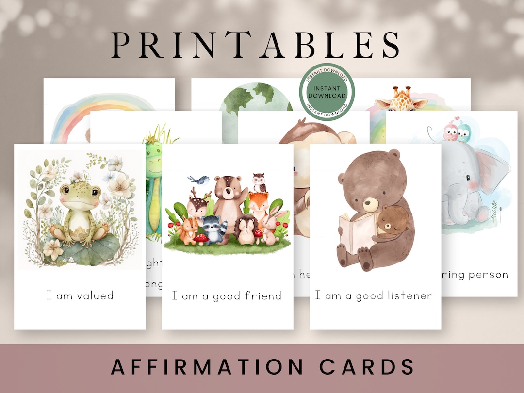 Kids Affirmation Cards, Children Wellness, Positive Affirmation ...