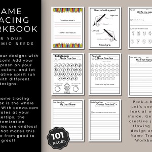 Name Tracing Workbook, KDP Interior, Canva Templates, 8.5x11, Medium ...