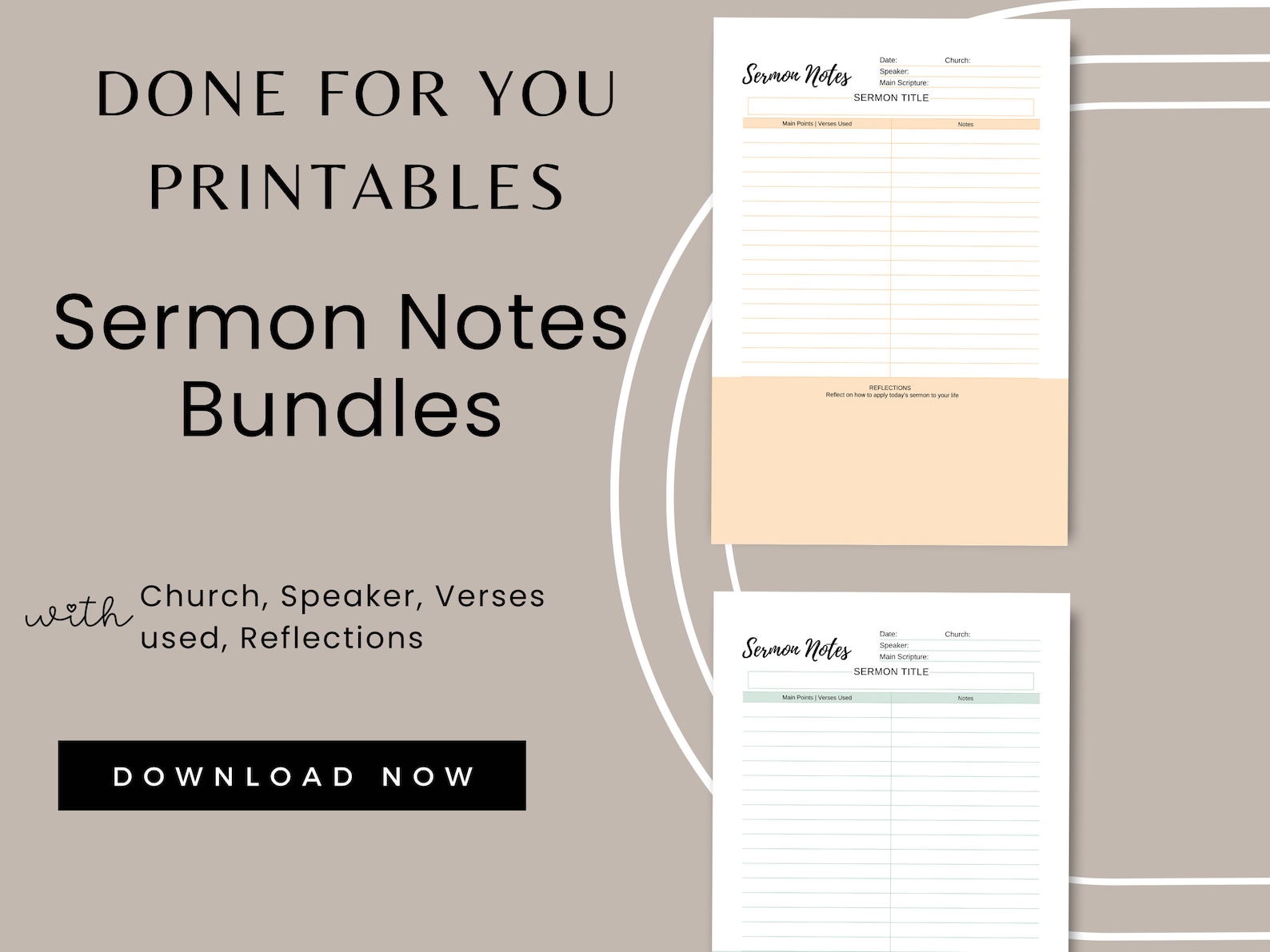 Printable Sermon Notes Bundle A4 A5 Letter Size Bible - Etsy
