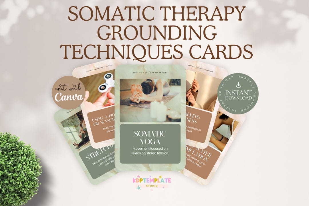 Somatic Therapy Grounding Technique Cards: Mindfulness & Nervous System ...