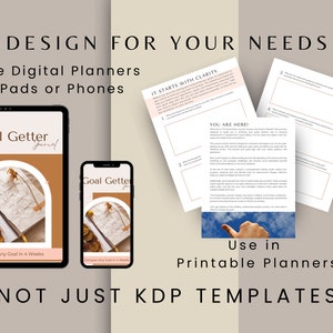 The Goal Getter Journal, 6x9, KDP Template, Canva Editable, Printable ...