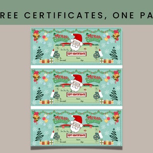 Fillable Christmas Gift Certificate Template (PDF) - Etsy