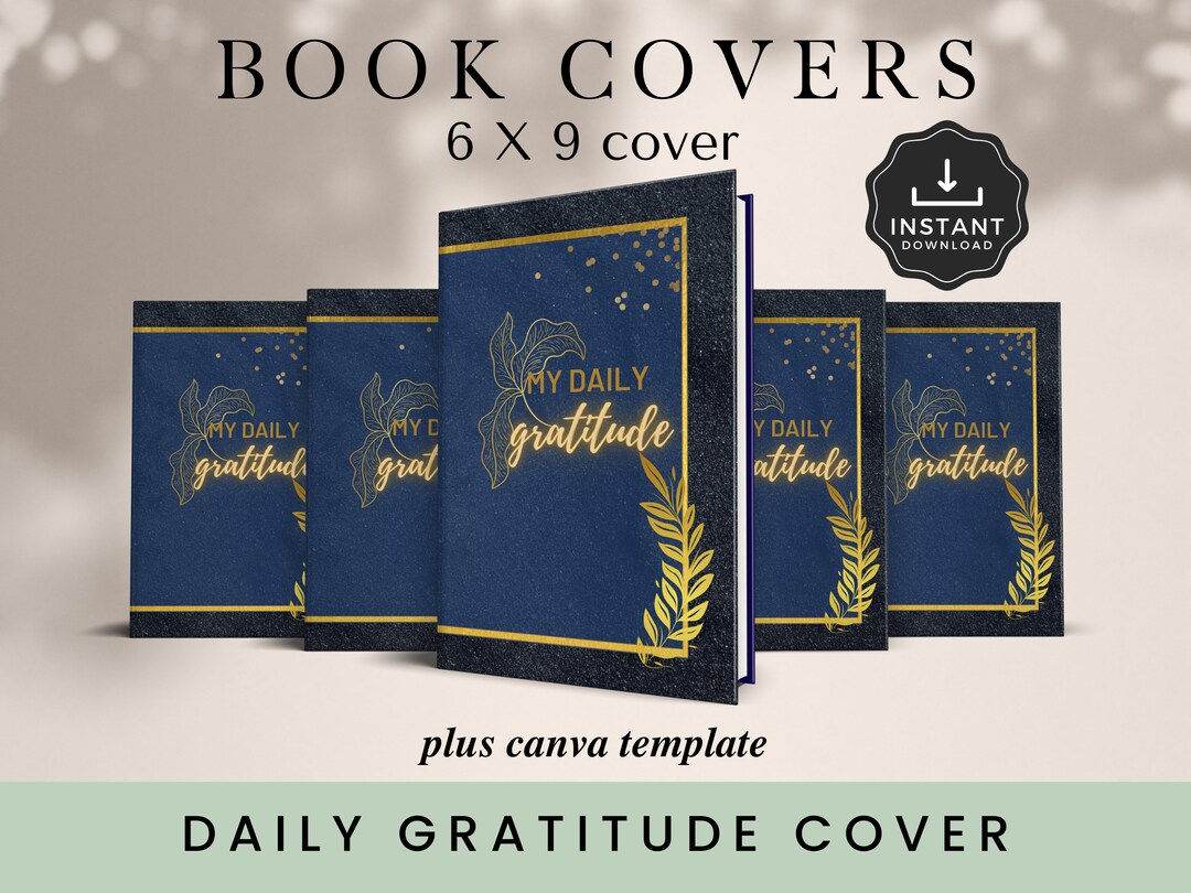 Daily Gratitude Cover, KDP Cover Template, 6x9, Editable in Canva ...