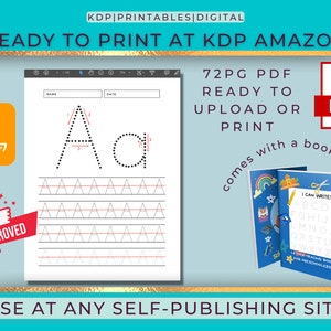 Preschool Letter Tracing KDP Interiors Plus Book Cover - Etsy