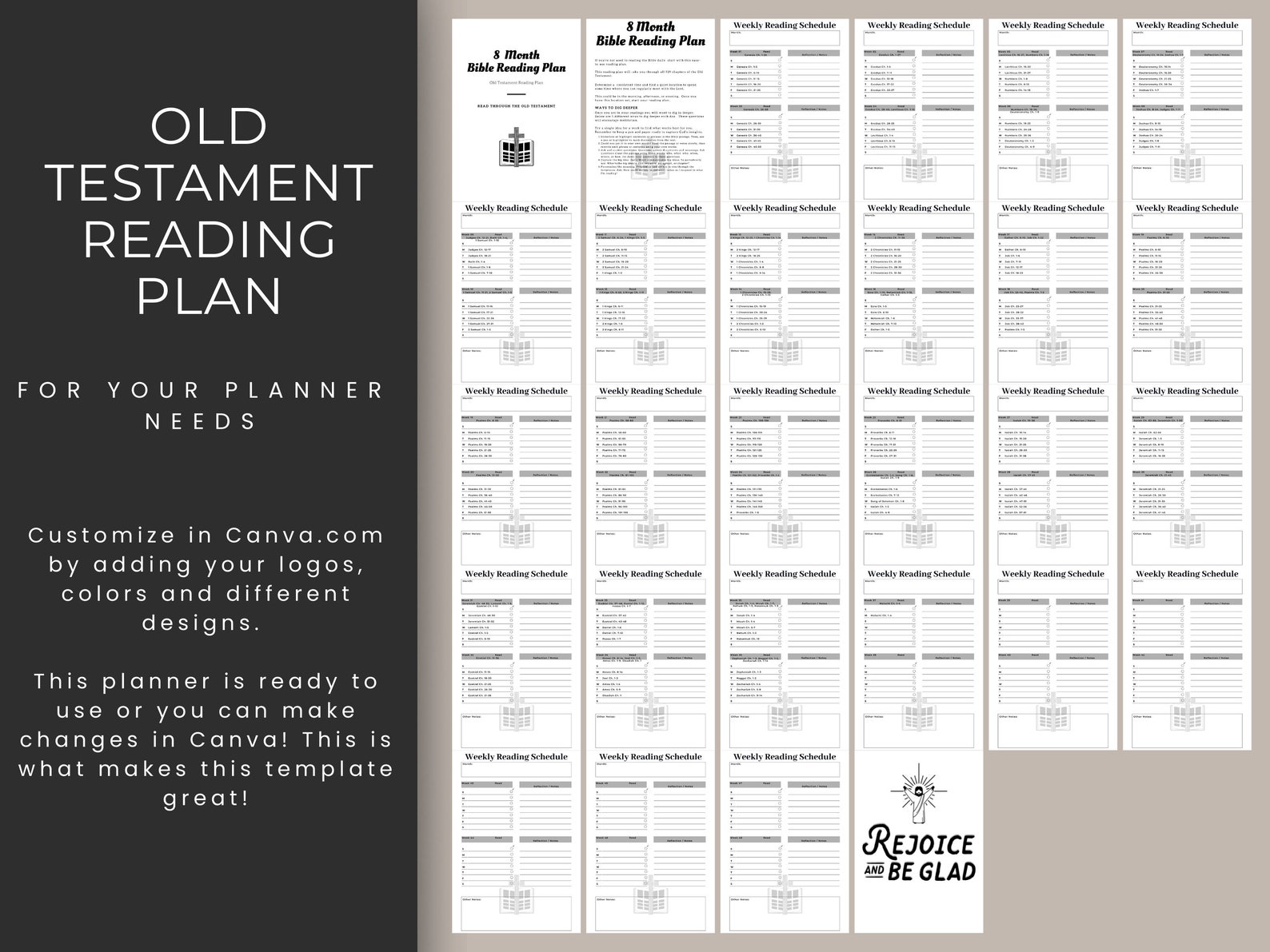 Old Testament Reading Plan, 8.5x11, KDP Template, KDP Interior, KDP ...