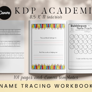 Name Tracing Workbook KDP Interior Canva Templates 8.5x11 - Etsy