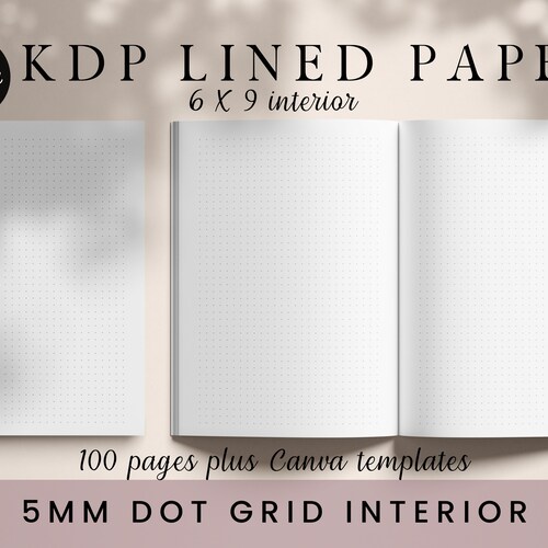 Dot Grid Notebook Printable Template KDP Interiors Editable - Etsy