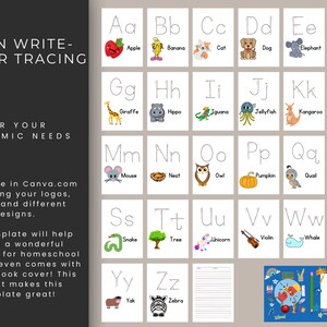 Preschool Letter Tracing, KDP Interiors Plus Book Cover, Editable ...