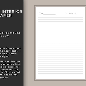 6x9 Lined Interior Paper: KDP Template (digital Download) - Etsy