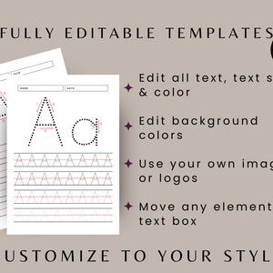 Preschool Letter Tracing, KDP Interiors Plus Book Cover, Editable ...