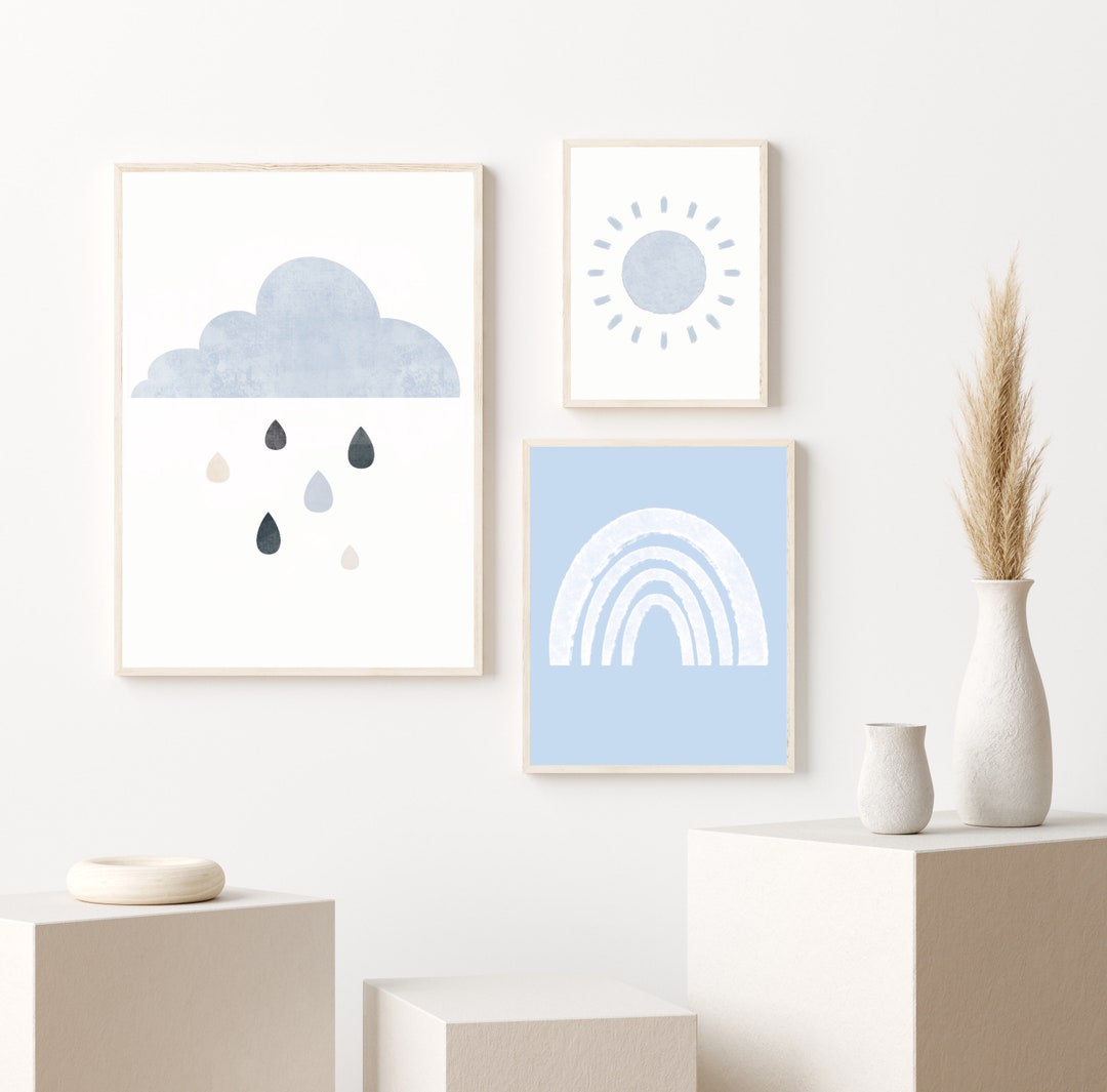 Blue Cloud Wall Art Set | Printable Wall Art | Digital Art Print ...