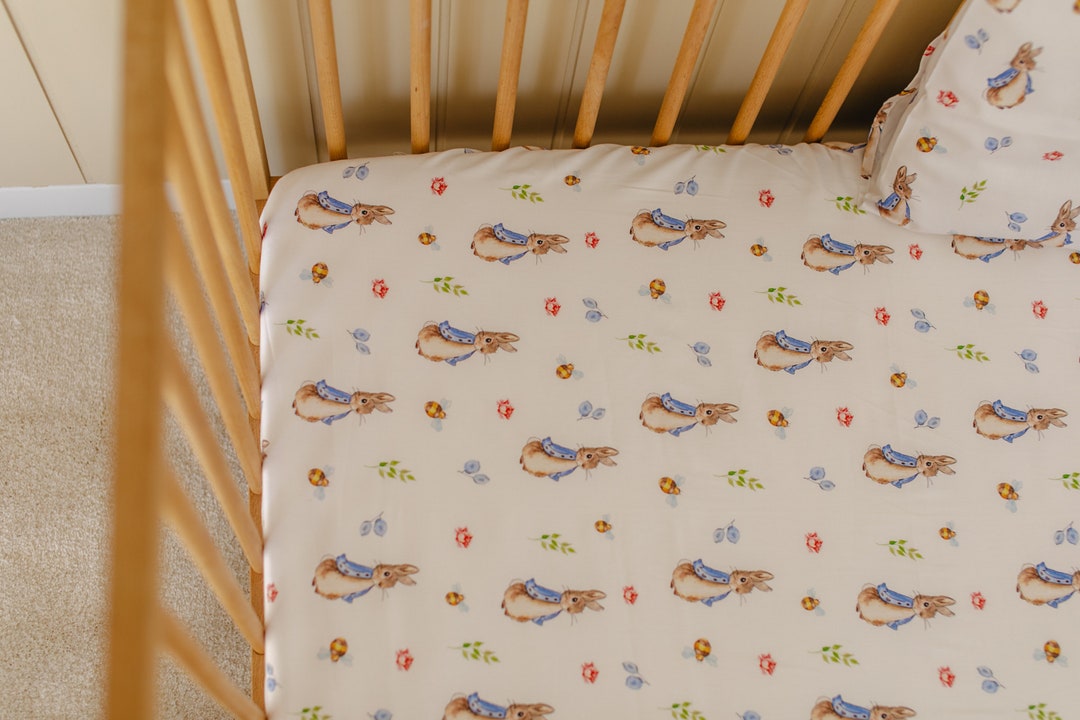 Peter Rabbit Fitted Crib Sheet: Organic Cotton Bedding, Perfect for ...