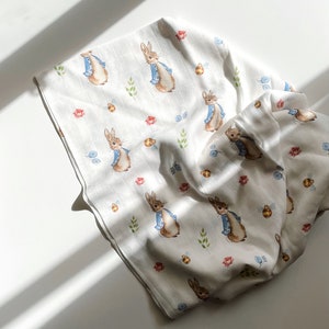 Organic Peter Rabbit Muslin Swaddle - Soft Cotton & Bamboo Blend ...