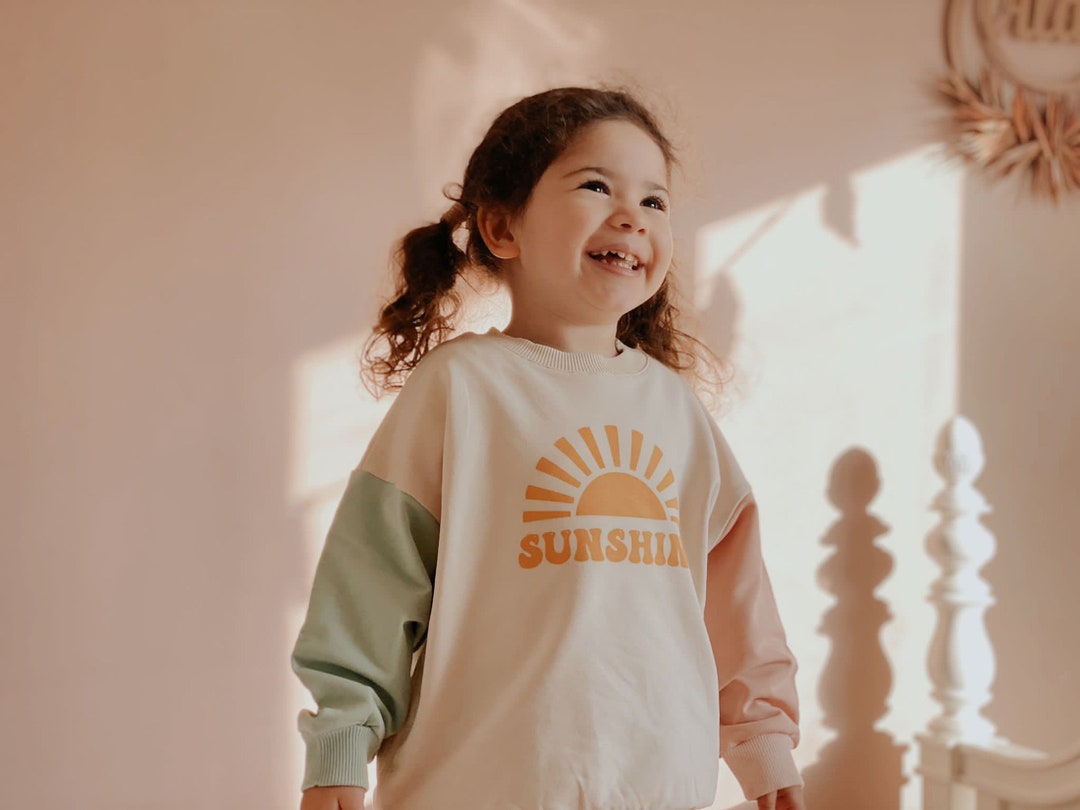 Sun Retro Sweat, Old School Kids Sweat, Oversize Sweat, Pink Green ...