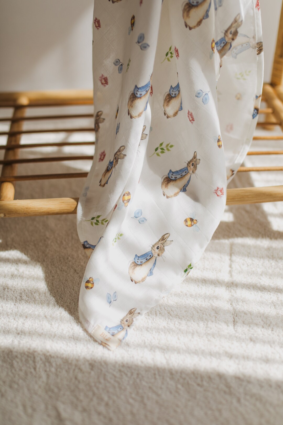 Organic Peter Rabbit Muslin Swaddle - Soft Cotton & Bamboo Blend ...