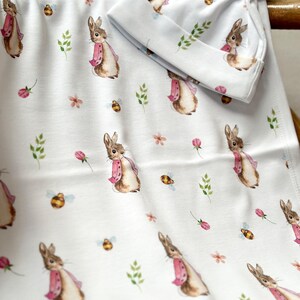 Peter Rabbit Baby Blanket and Hat Newborn Set, Cotton Hat and Blanket ...