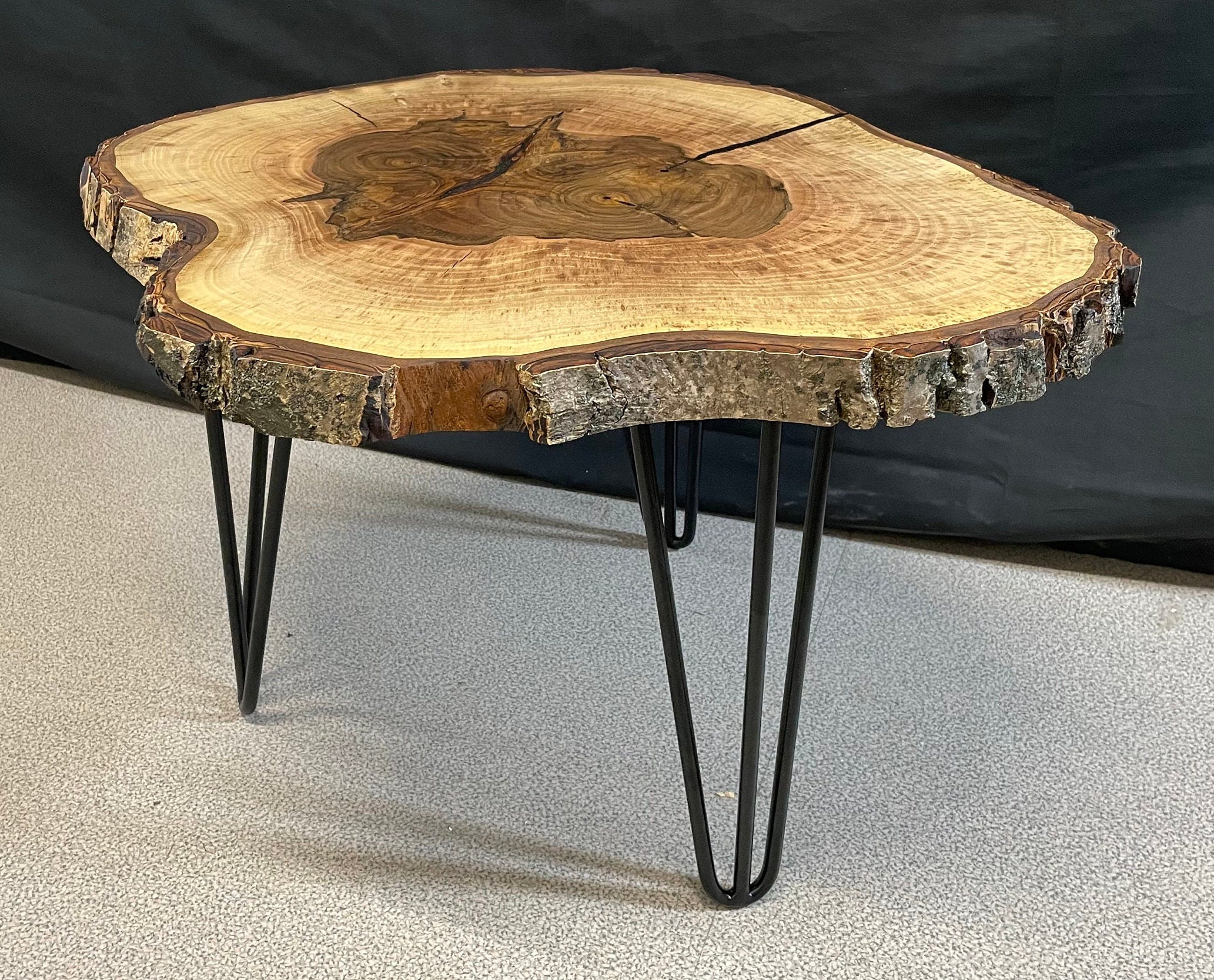 Rustic Coffee Table Out of a Beautiful Walnut Cookie Slab - Etsy